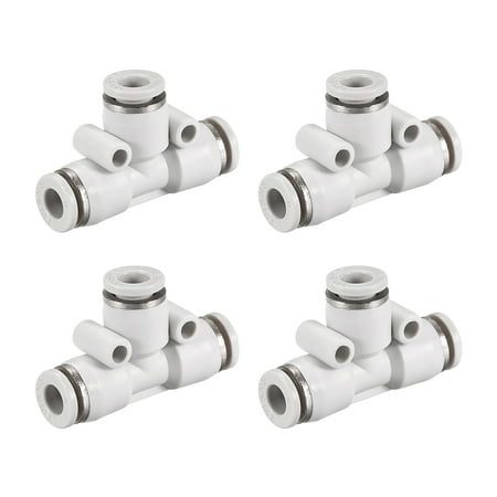 Plastic Tee Push To Connect Tube Fittings, 6mm - 6mm od Push Lock White 4pcs | Walmart Canada