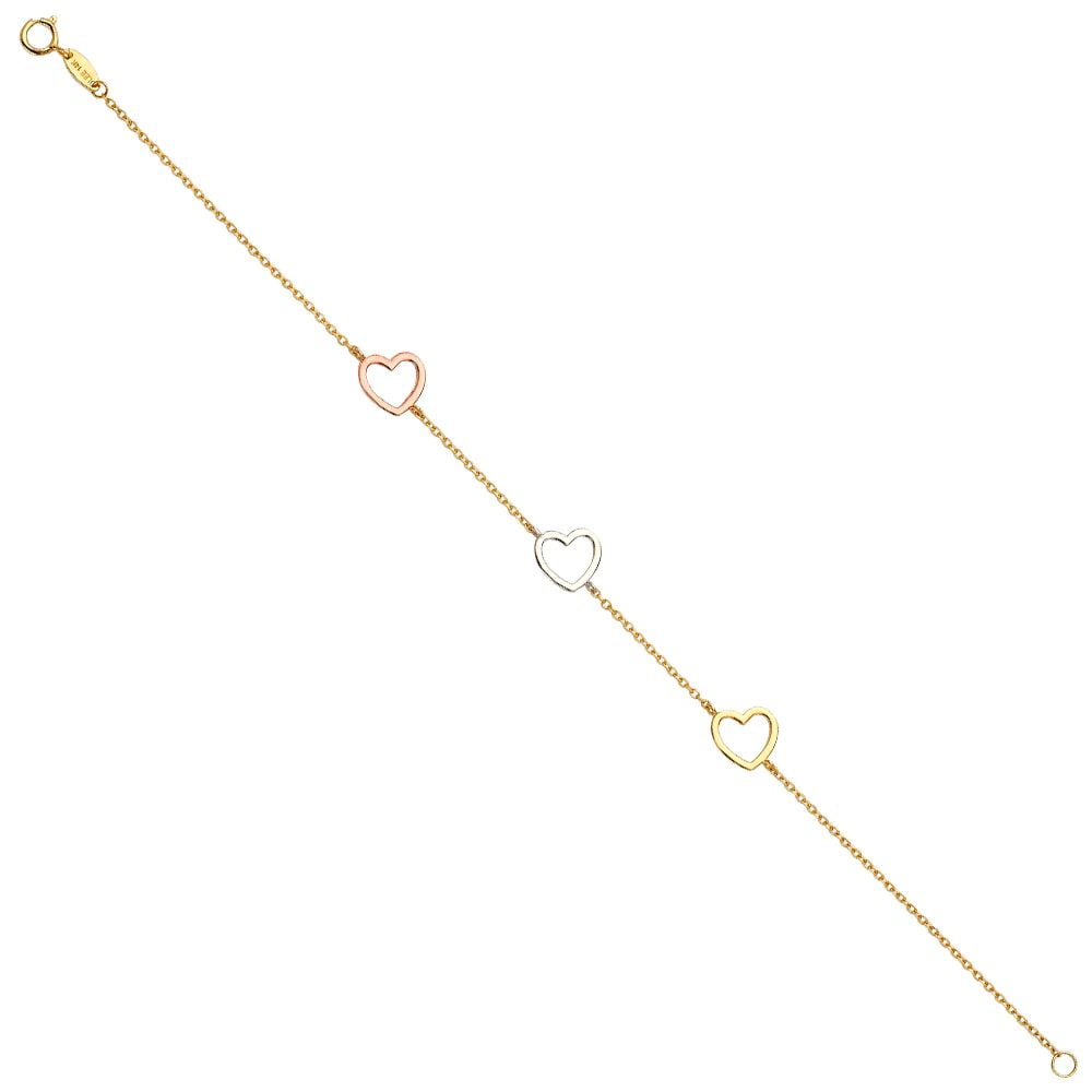 Click here for Precious Stars 14k Tri-Tone Gold Open-Heart Charm... prices