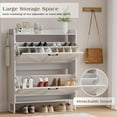 Shoe Cabinet Storage for Entryway, Narrow Shoe Rack Cabinet with 2 Flip ...