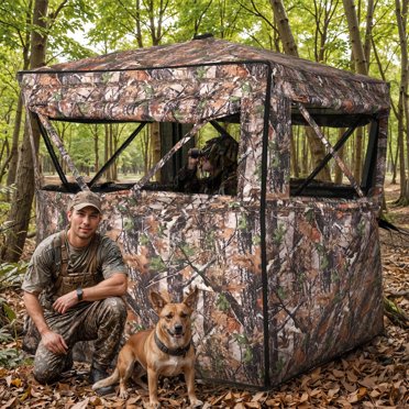 TIDEWE Hunting Blind, Double Ground Blinds 270° See Through for 3-in-1 ...