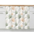 Cabinet Curtains 11"W x 13"L, Sage Green Orange Palm Leaves Sink Skirt ...