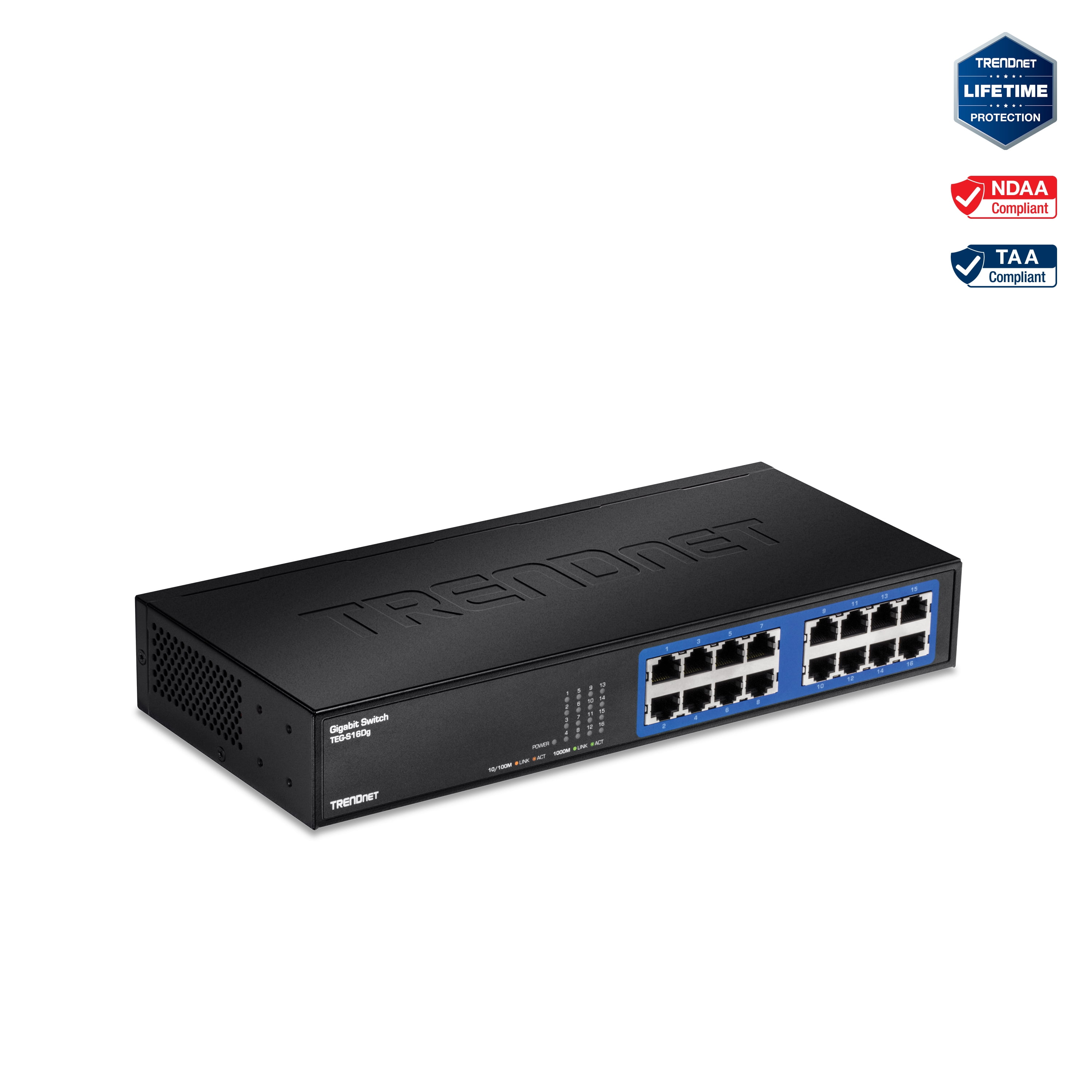 TRENDnet TEG-S16Dg, 16-port Gigabit GREENnet Network Switch - Walmart.com