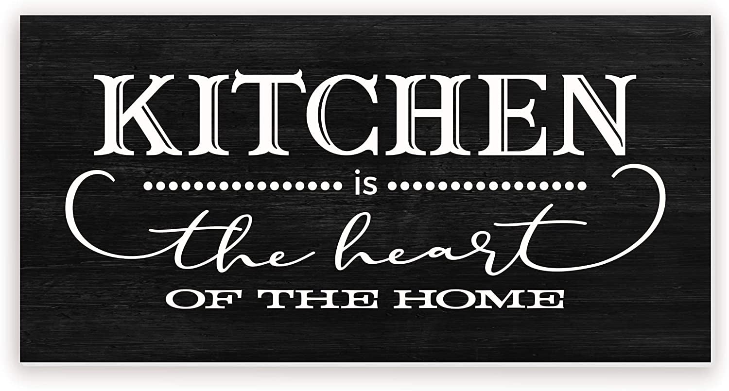 Kitchen The Heart Of The Home Rustic Wood Farmhouse Wall Sign 18x36 ...