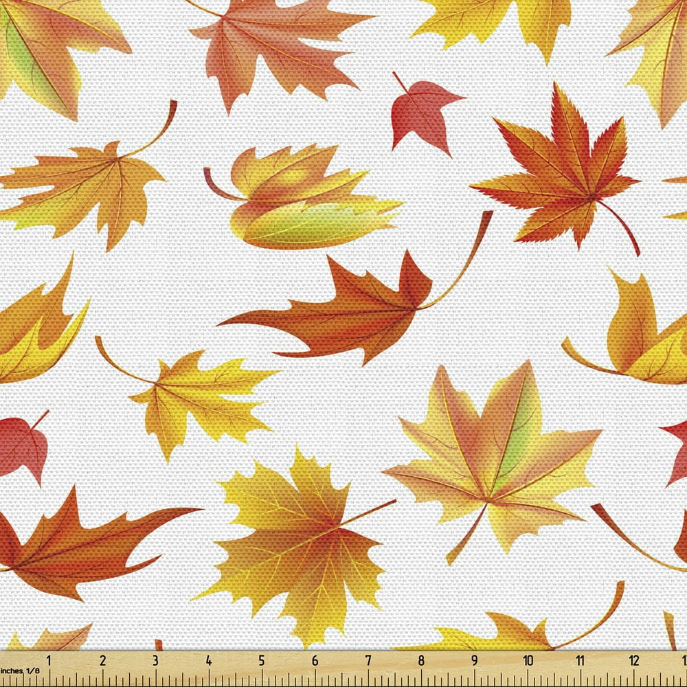 Autumn Fabric by the Yard Upholstery, Demonstration of Fallen Maple ...