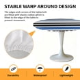 Abstract Stripe Round Table Cover, Classic Navy Blue Black Lines Art ...