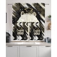 Black White Graduation Kitchen Curtains Set for Windows 3 Piece Cafe ...