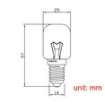 WSDCN, Oven Light Bulb, E14/T25/25W 120V, Heat Resistant 300°C ...