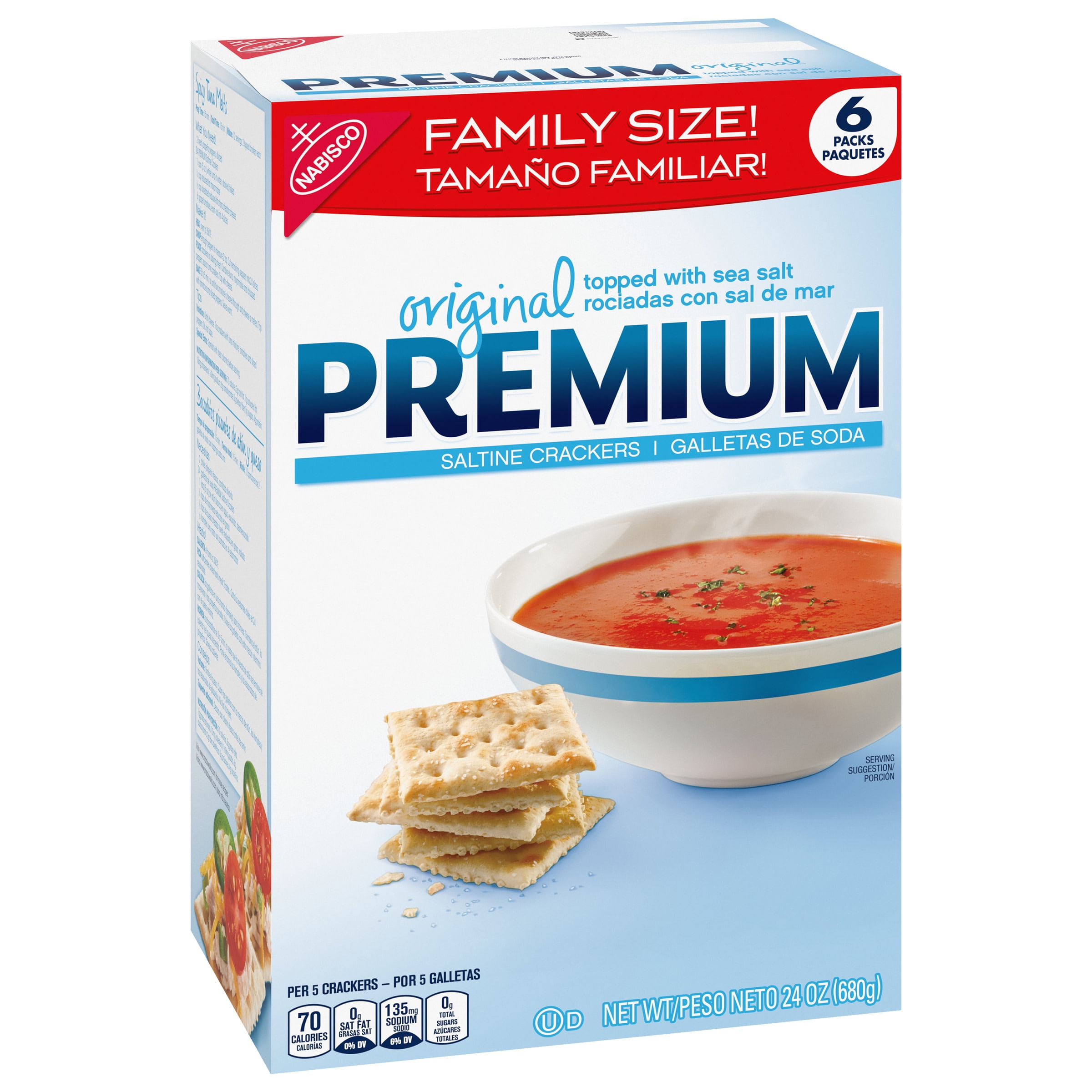 Buy Premium Original Saltine Crackers, Family Size, 24 oz Online at ...