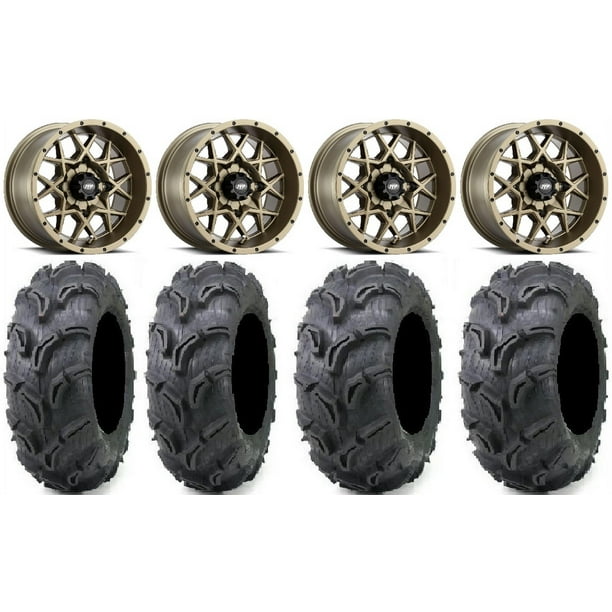 ITP Hurricane 14" Wheels Bronze 30" Zilla Tires Honda Rincon Yamaha ...
