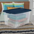 Sterilite 64 Quart Latching Storage Container Tote, Marine Blue, 6 Pack ...