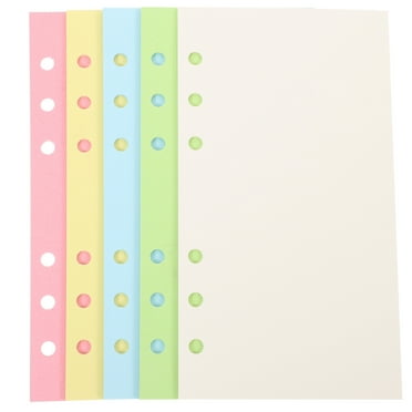 Trjgtas Punched Ruled Filler Paper 8.25 x 5.625", Multicolor, 50 Sheets ...
