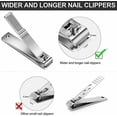 6 Pcs Silver Large Toenails Clippers Big Nail Clippers Straight Edge ...