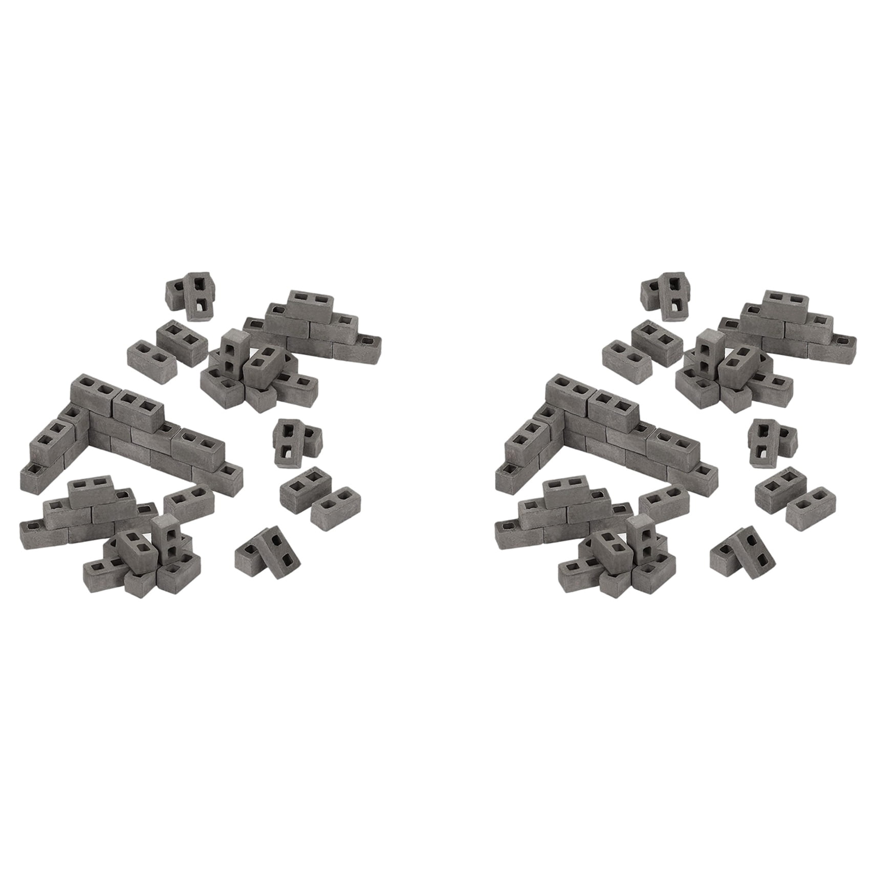 120 Packs Cinder Blocks 1/12 Scale Mini Bricks Concrete Miniature ...