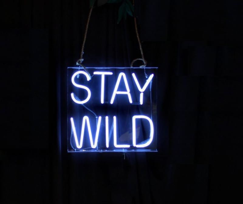 Queen Sense 14" Stay Wild Neon Sign Acrylic Man Cave Pub Bar Wall Decor ...