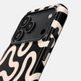 Black Cream Y2K Swirl Tough Phone Case for Apple iPhone, Abstract ...