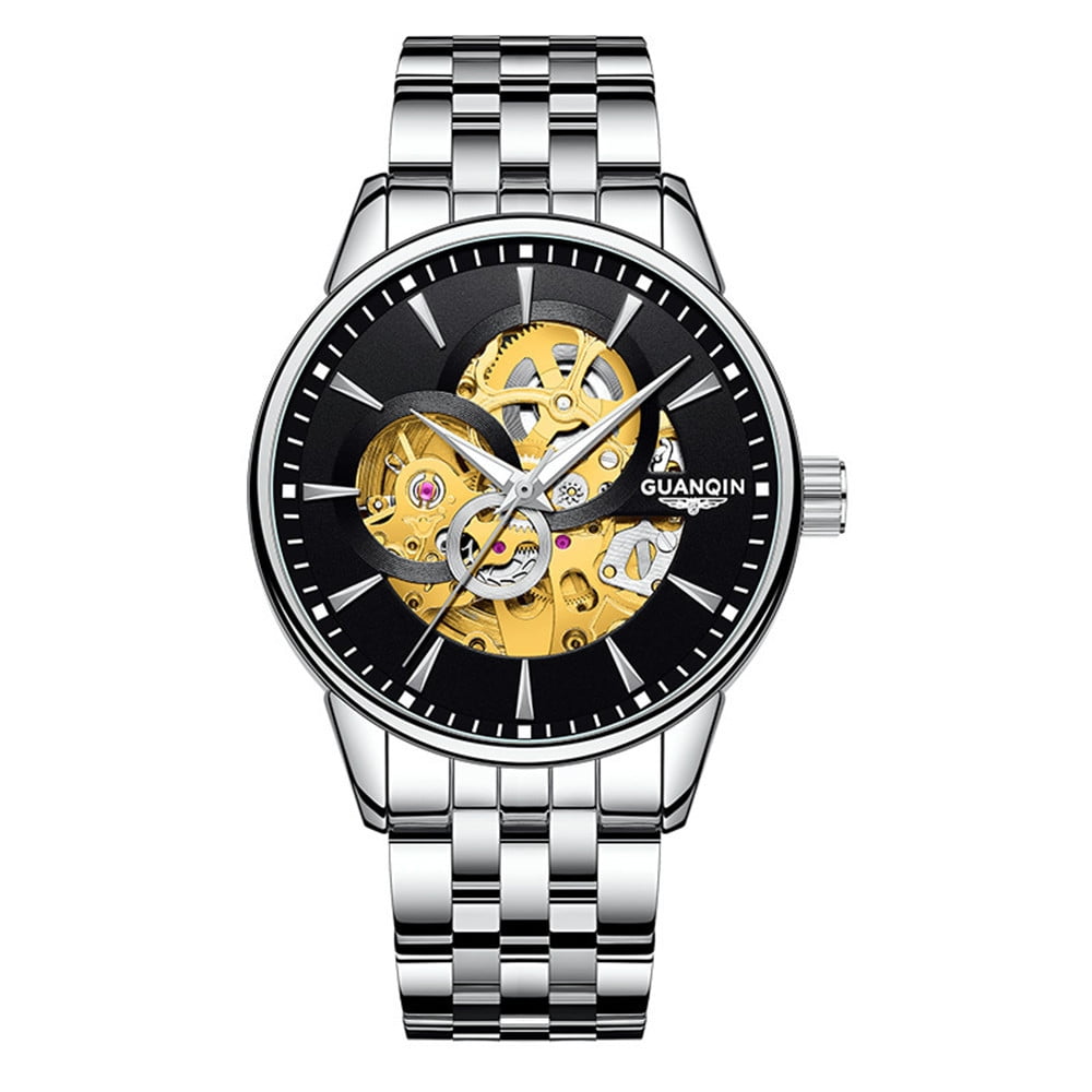 GUANQIN Original Delicate Skeleton Mechanical Watches for Men Automatic ...