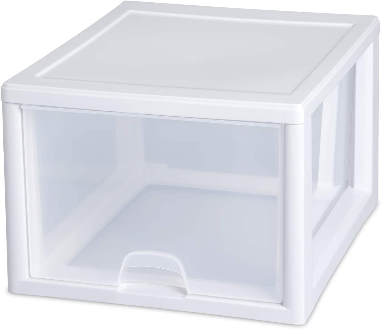 Sterilite 27 Quart Durable Plastic Single Modular Stacking Storage