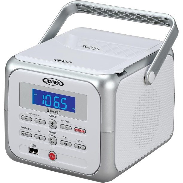 Jensen Stereo CD-660 Retro Cube Portable Bluetooth Boombox Digital ...