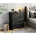 Jiekair Tall Big Black Dresser, 4 Drawers Chest for Bedroom, Home Room ...