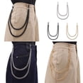 Giaone Pants Chain Belt chains for women men 2 Layer Punk Pocket Chains ...