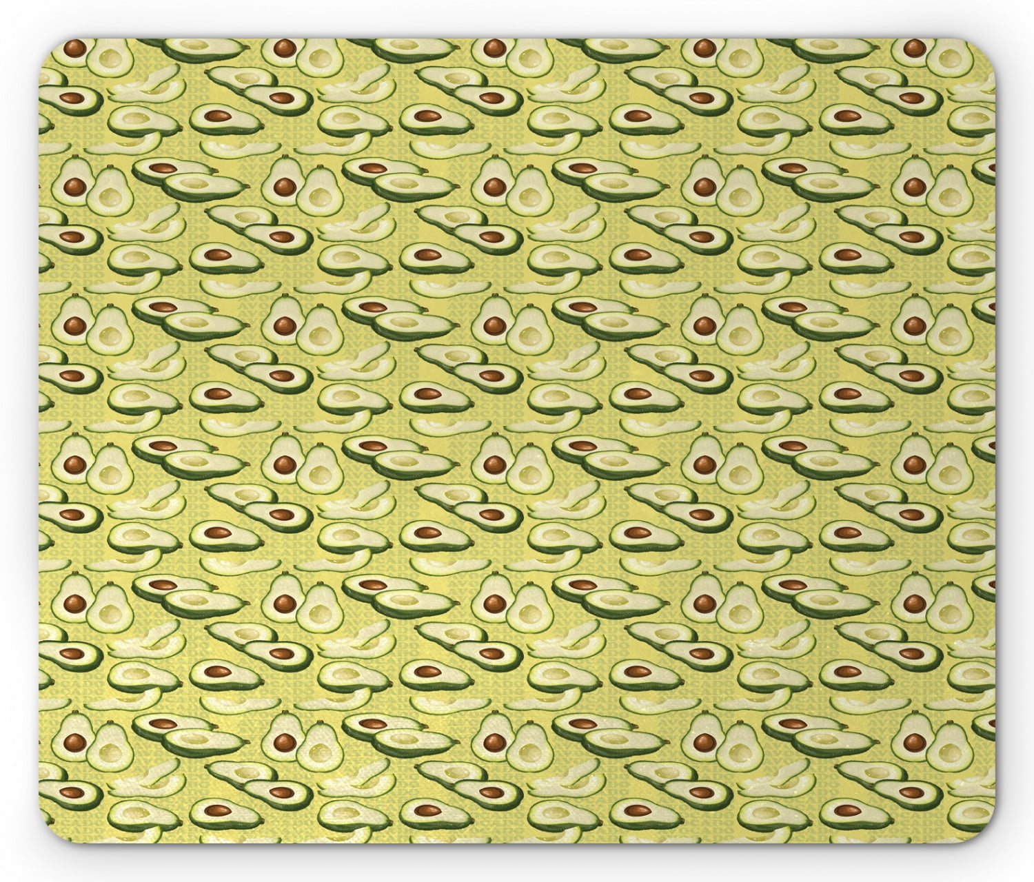 Avocado Mouse Pad, Cartoon Ripe Avocados in Slices with Seeds Pattern ...