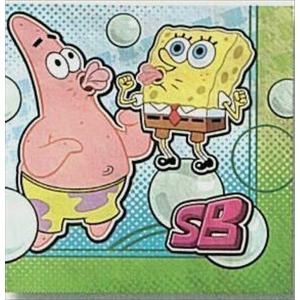 SpongeBob SquarePants 'Bubbles' Lunch Napkins (16ct) - Walmart.com ...