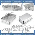 16" Roasting Pan with Rack, 7 PCS Stainless Steel Roaster Lasagna Pan ...