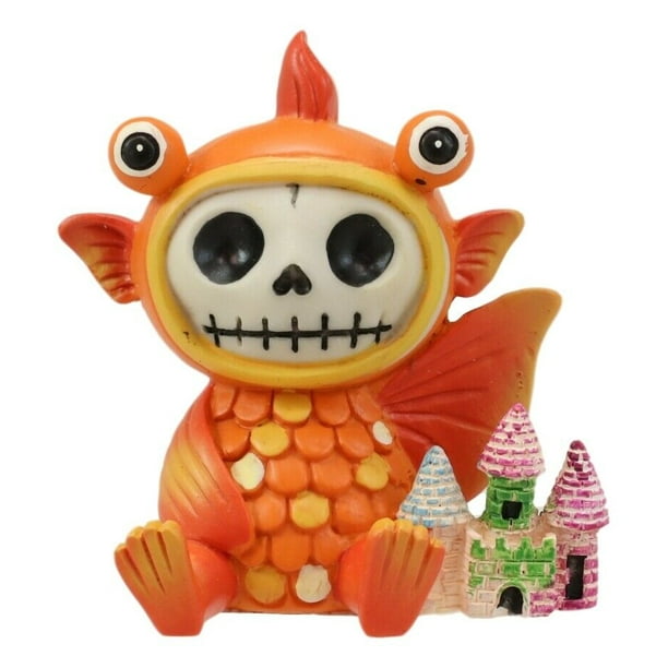 Furrybones Goldfish Fish With Rainbow Sea Castle Skeleton Statue Toy ...