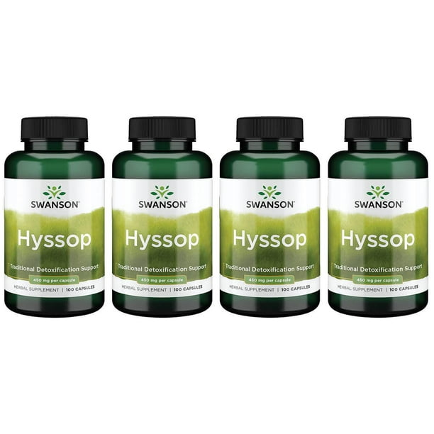 Swanson Hyssop 450 mg 100 Caps 4 Pack - Walmart.com