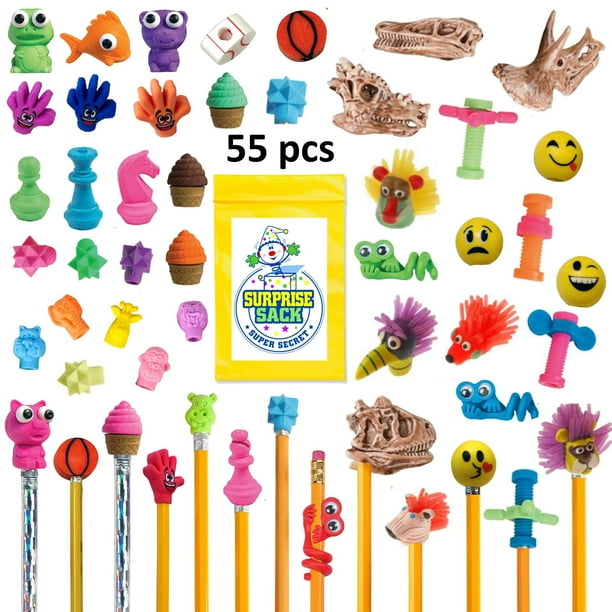 55pc Amazing Pencil Topper Variety Pack (30 Eraser Pencil Toppers and ...