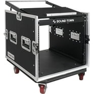 Sound Town 16U PA DJ Rack/Road ATA Case with 11U Slant Mixer Top, 20 ...