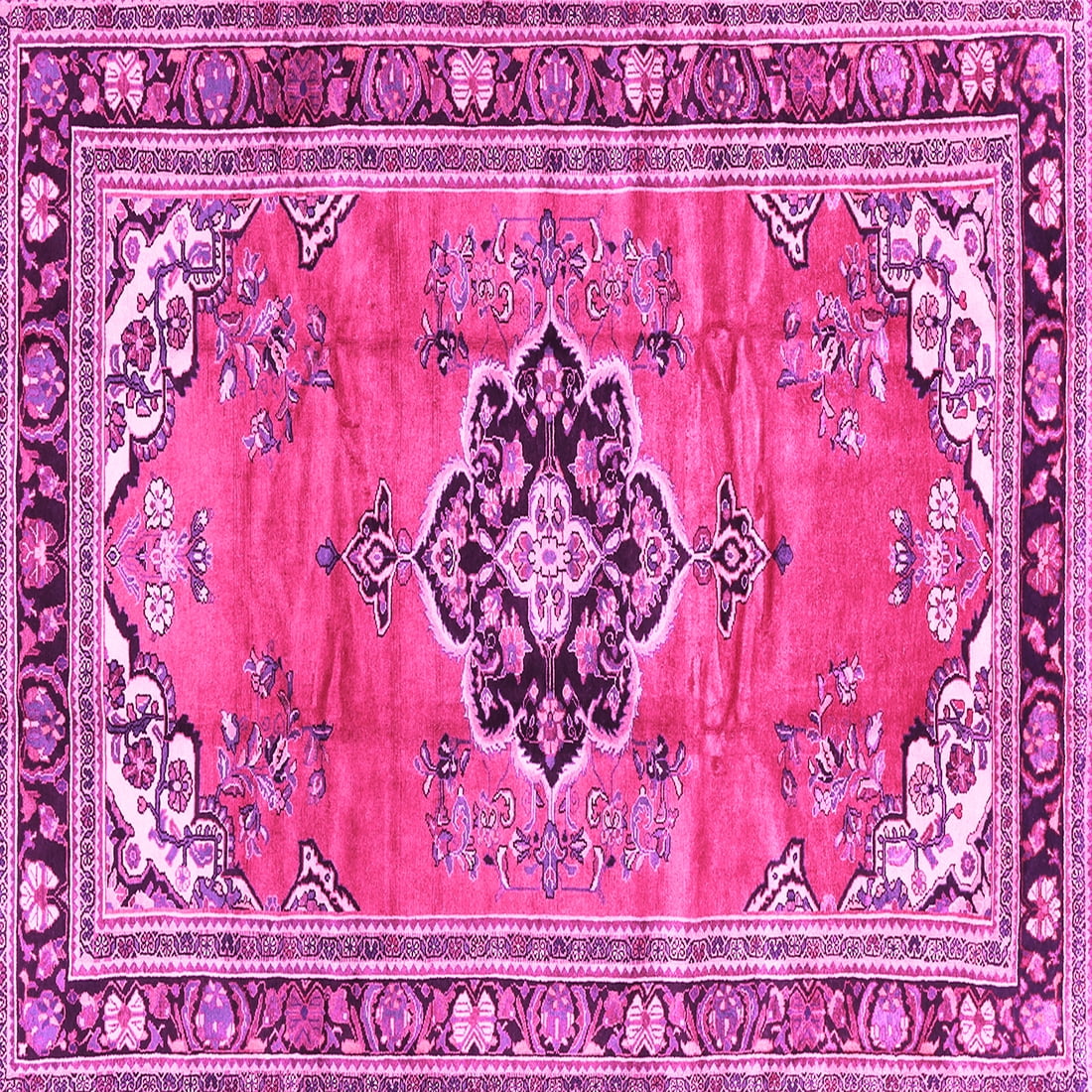 Ahgly Company Indoor Square Persian Pink Traditional Area Rugs, 6 ...