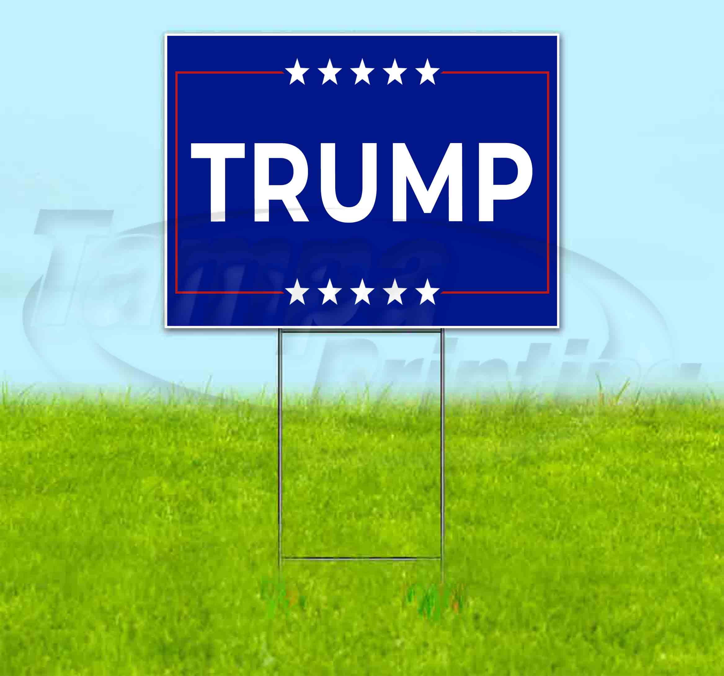 Trump Blue (18" x 24") Yard Sign, Includes Metal Step Stake - Walmart.com