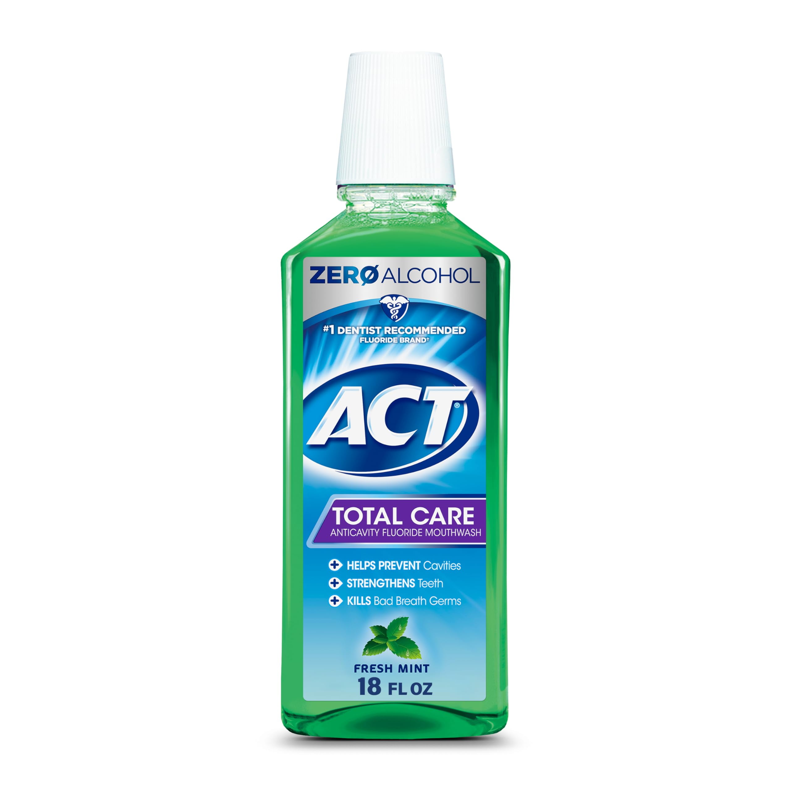 Enjuague bucal ACT Total Care Zero Alcohol 532 ml Menta fresca ...
