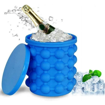 Magic Ice Cube Ice Cream Cube Maker Silicone Ice Cream Bucket Mold Ice ...