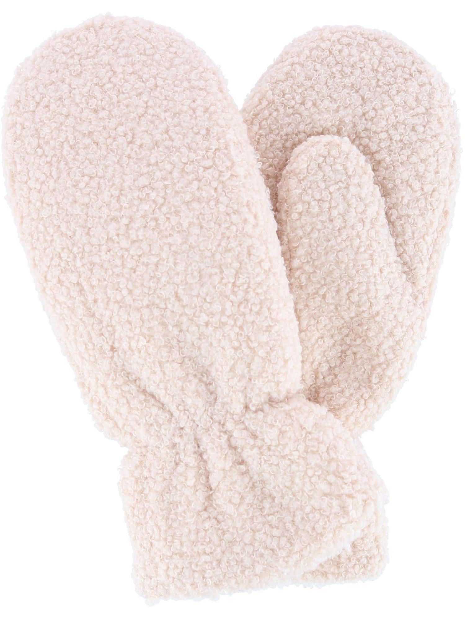 CTM Boucle Teddy Mittens with Gathered Wrist (Women) - Walmart.com