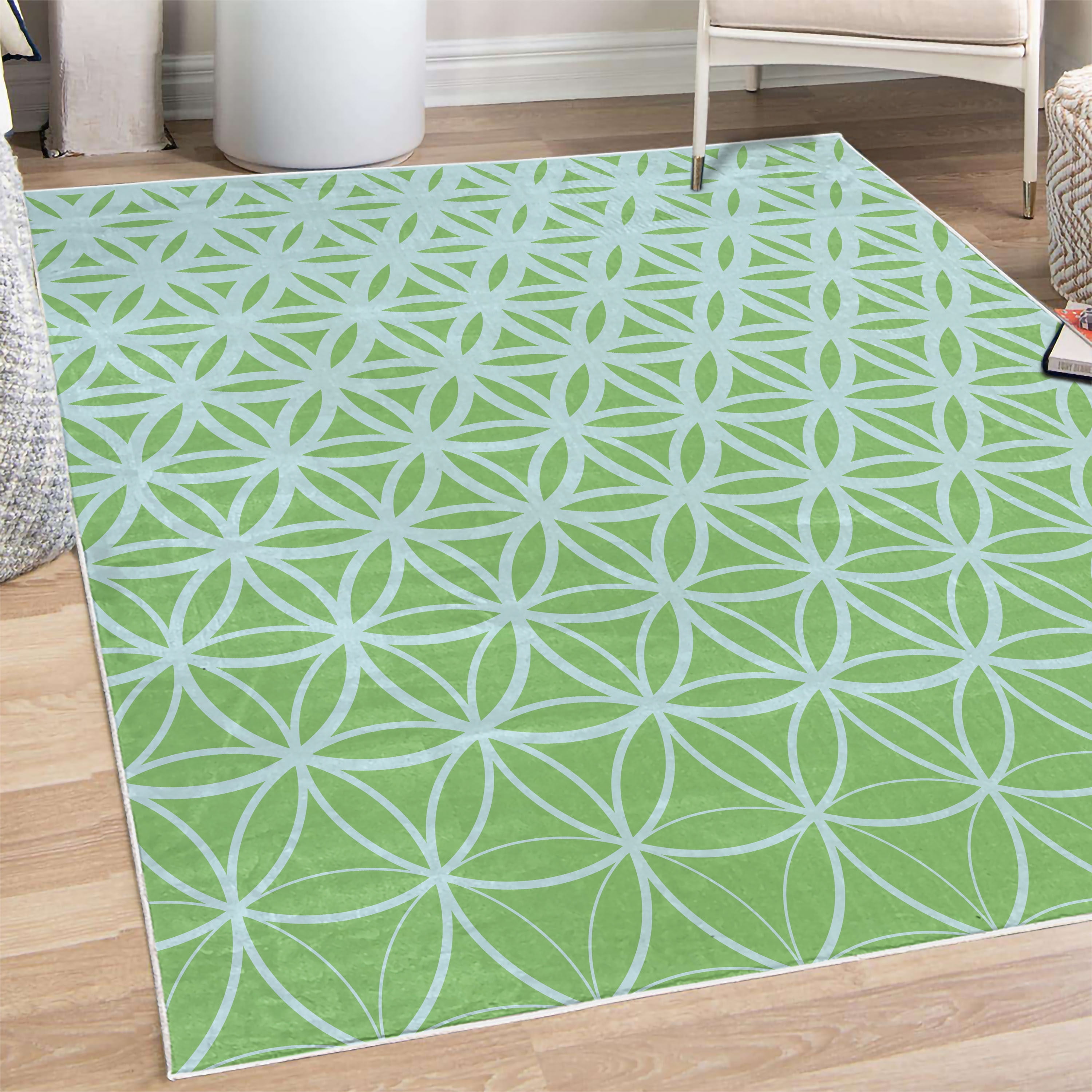 Abstract Decorative Rug, Retro Geometric Ombre Inspired Pattern Classic ...