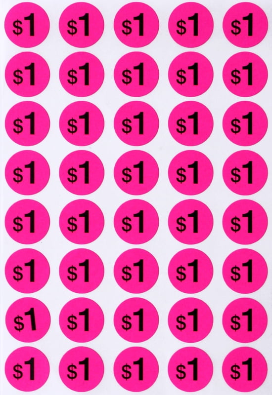 Garage sale sticker 3/4" inch 19mm, Preprinted Pricing Labels $1.00 ...