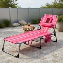 Topcobe Folding Beach Lounge Chair with Pillow for Outdoor, Outdoor ...