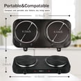Double-headed cast iron stove, 1800-watt electric hot plate, with ...