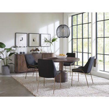 Modus Furniture Carmel Stone Top Round Dining Table in Chanelle and ...