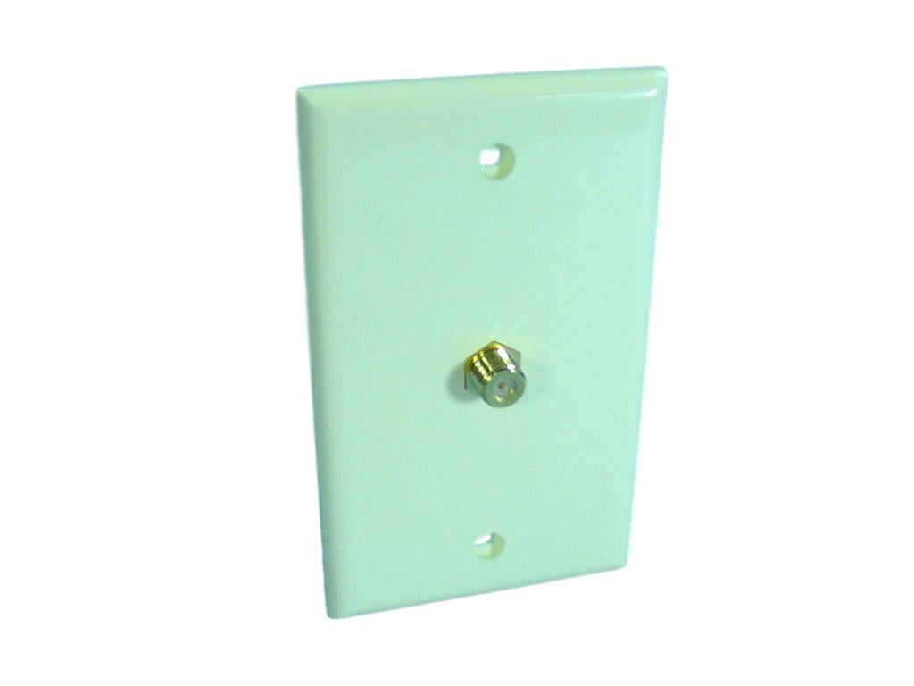 Almond Cable Jack Wallplate Coaxial Video Connector 40981-A - Walmart.com