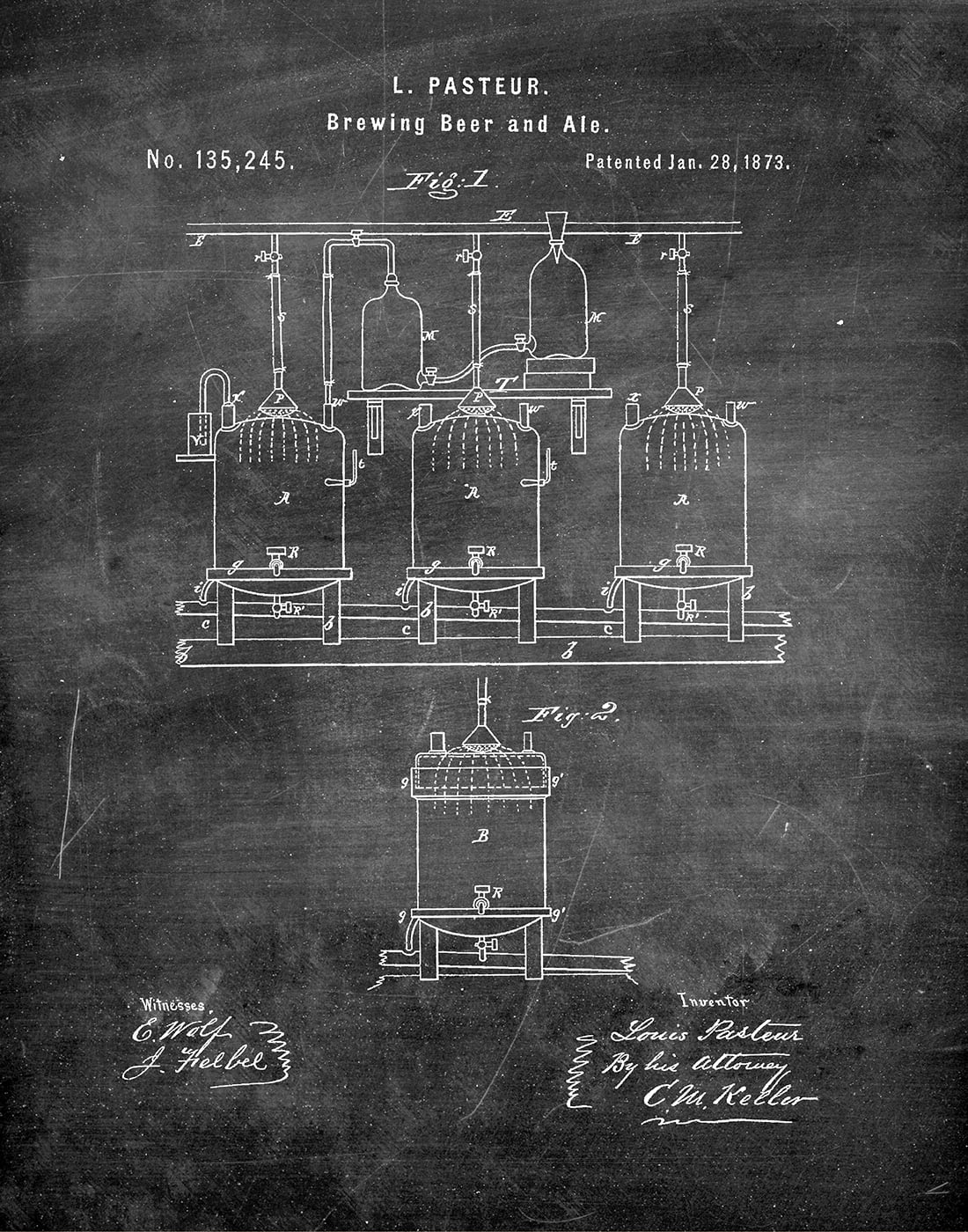 Original Brewing Beer Artwork Submitted In 1873 - Bar - Patent Art ...