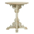 DecMode 26" x 29" White Wood Intricately Carved Scroll Accent Table ...