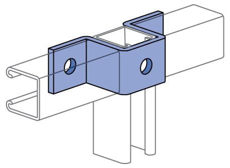Unistrut P1383-EG, 1-5/8"" Channel, Steel, 3-Hole, Channel U Fitting ...