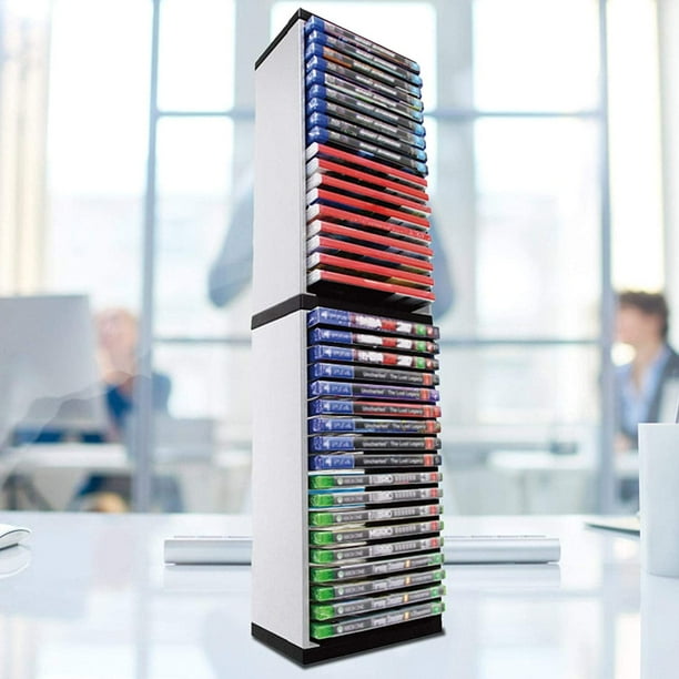 DVD Tower Free Standing DVD Rack Media Storage Game Disc Tower Stand CD ...