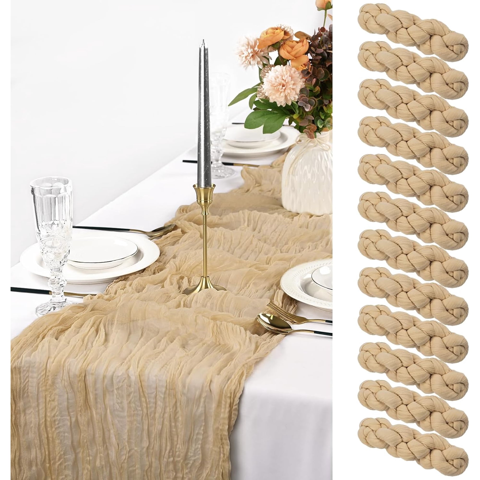 Click here for Unbranded 12 Pack Dusty Blue Table Runner  10ft Ch... prices