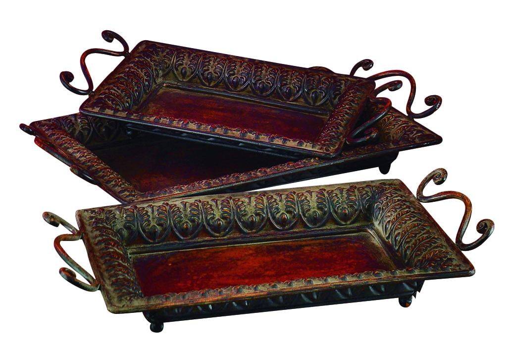 Metal Tray Set Of 3 To Serve In Style - Walmart.com