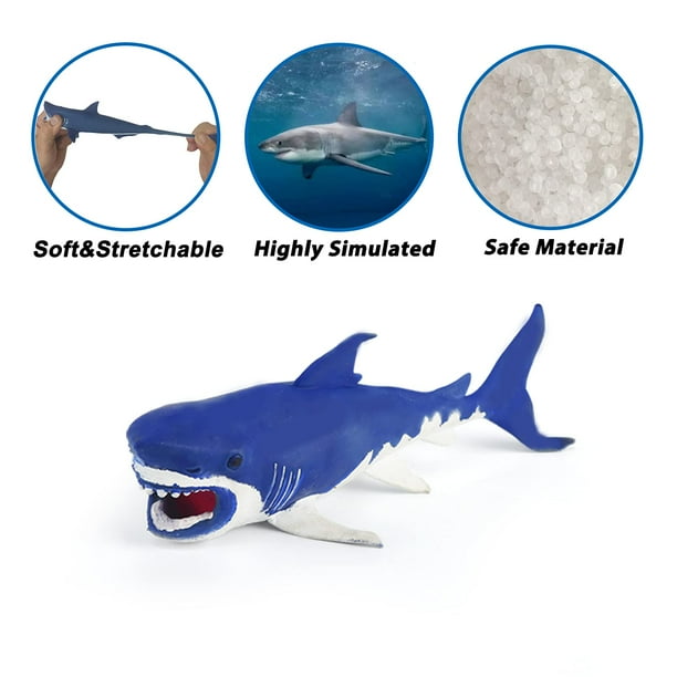10 Pack Shark Toys 8 Soft and Stretchy Realistic Shark Toy Set Floating Bathtub Toys and Birthday Party Favors for Boys Girls Kids Walmart