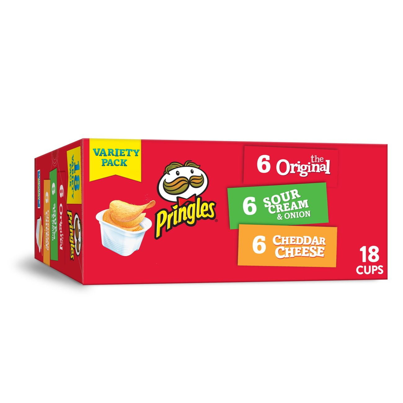Pringles Variety Pack Potato Crisps Chips, Lunch Snacks, 18 Count ...